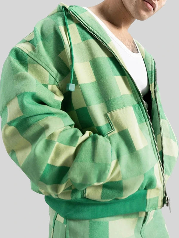 Buy Very Cool x Minecraft The Creeper Green Hooded Zipper Jacket Green ...